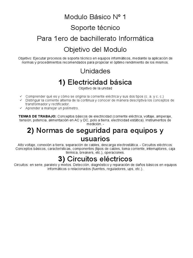 Modulo Básico #1 Tito | PDF | Electricidad | Carga eléctrica