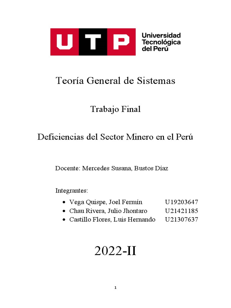 Trabajo Final TGS | PDF | Residuos | Minería