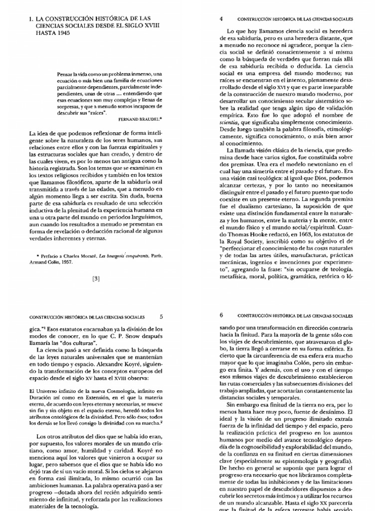Wallerstein Immanuel Abrir La Ciencias Sociales Pdf