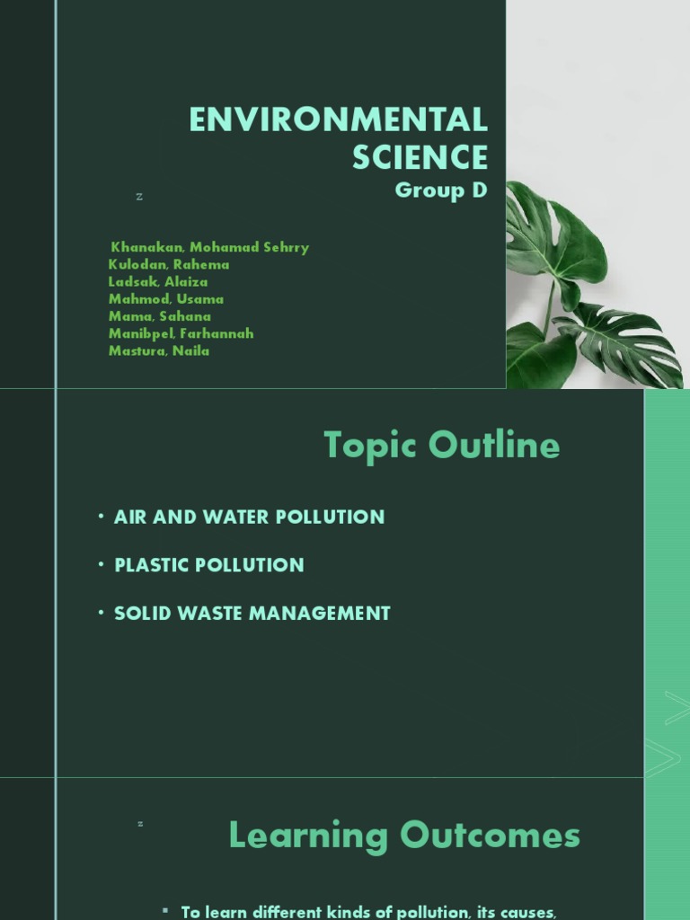 Environmental Science Group D Report | PDF | Waste | Waste Management