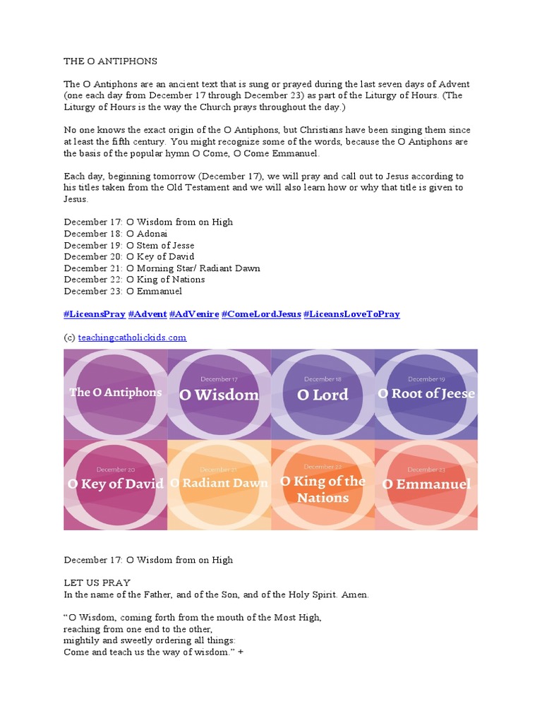 The o Antiphons | PDF | Names Of God In Judaism | Jesus