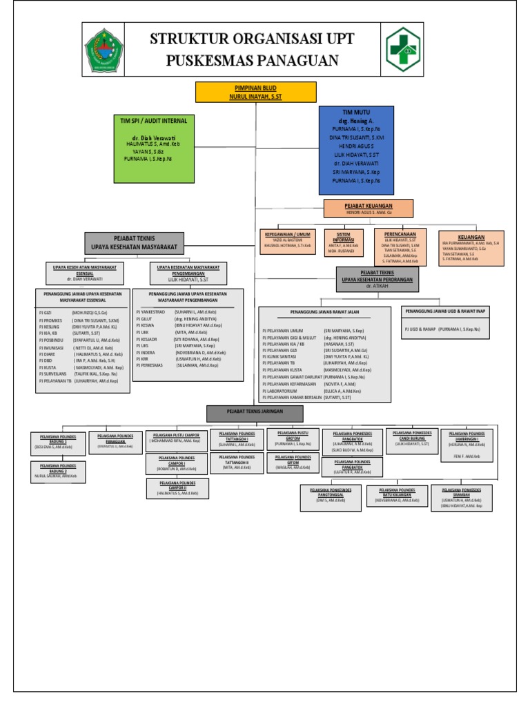 Struktur Organisasi Upt Puskesmas Panaguan Tahun 2022 | PDF