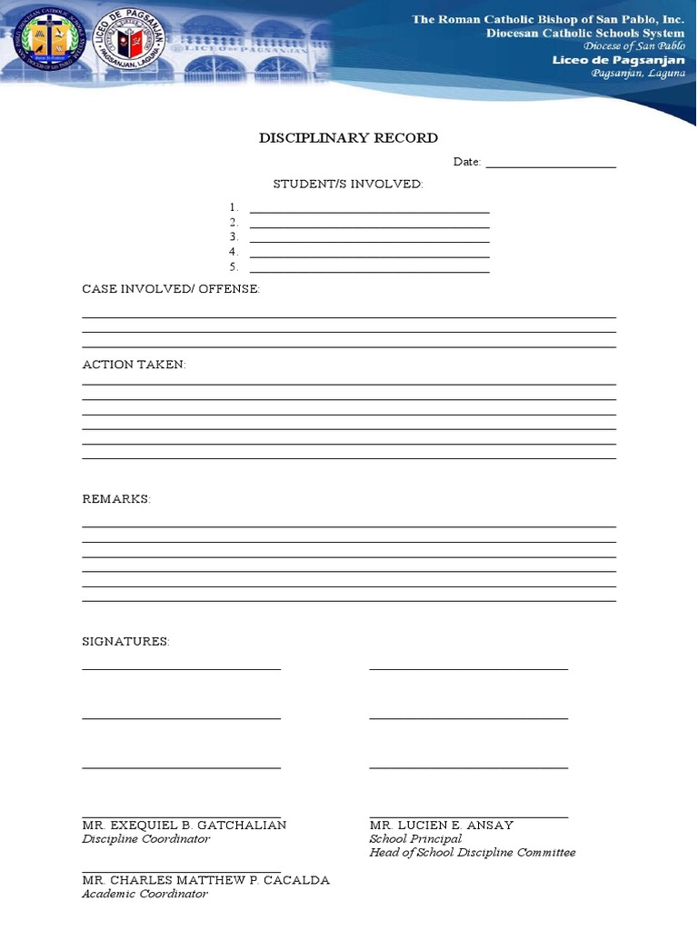 Disciplinary Record | PDF