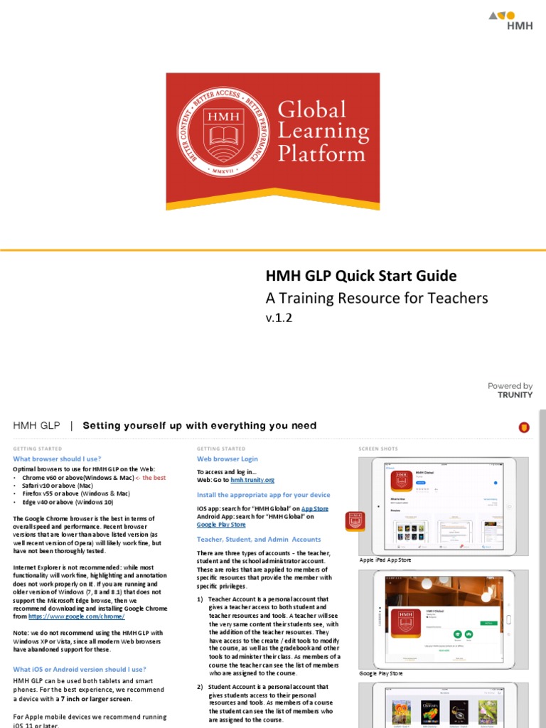 HMH GLP Platform Getting Started Guide For Teachers | PDF | World Wide Web | Internet & Web