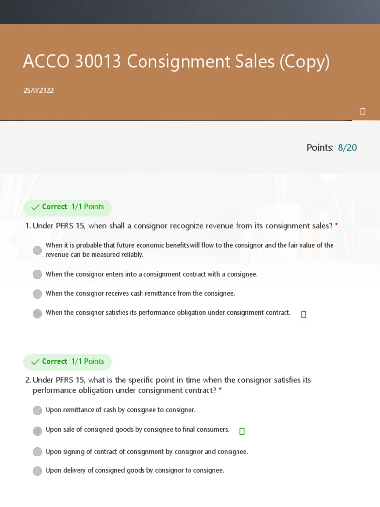 ACCO 30013 Consignment Sales | PDF | Cargo | Expense