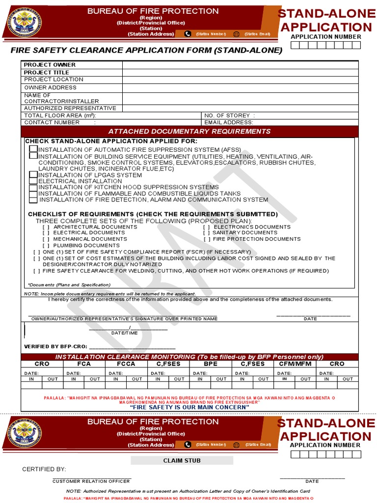 FSED 53F Application Form (Standalone) Rev00 | PDF | Firefighting | Fires