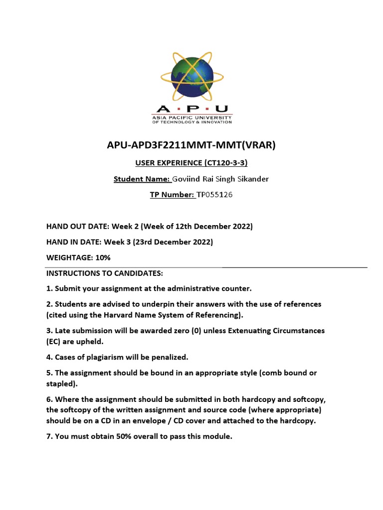 Goviind Rai TP055126 Proposal UIUX | PDF | Application Software | Computing