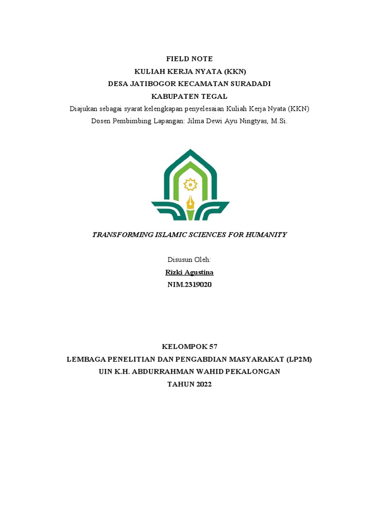 Fieldnote KKN | PDF | Kesehatan Holistik