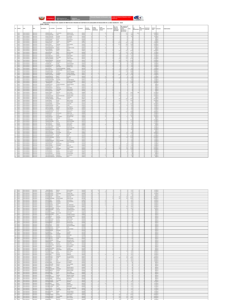 Orden de Merito Nivel Inicial Final | PDF