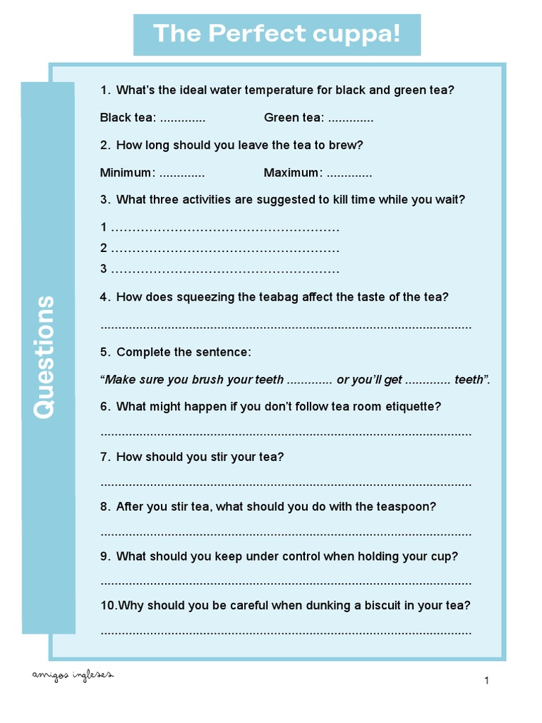 The Perfect Cuppa! | PDF | Tea | Hot Drinks