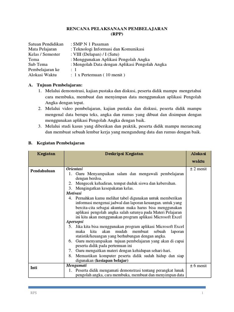 RPP Simulasi Guru Penggerak Tik | PDF