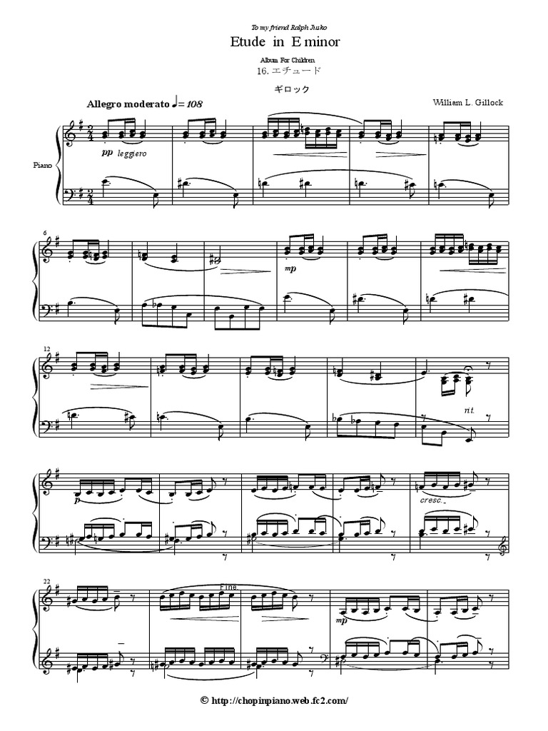 Gillock Etude in E Minor | PDF