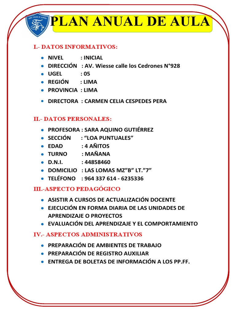 Plan Anual | PDF | Comunicación | Maestros