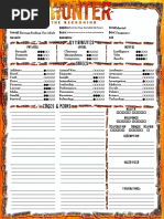 Hunter: The Reckoning 5E Character Sheet | PDF | Role Playing Games