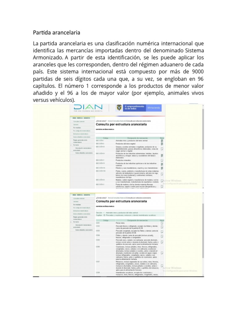 Partida Arancelaria | PDF