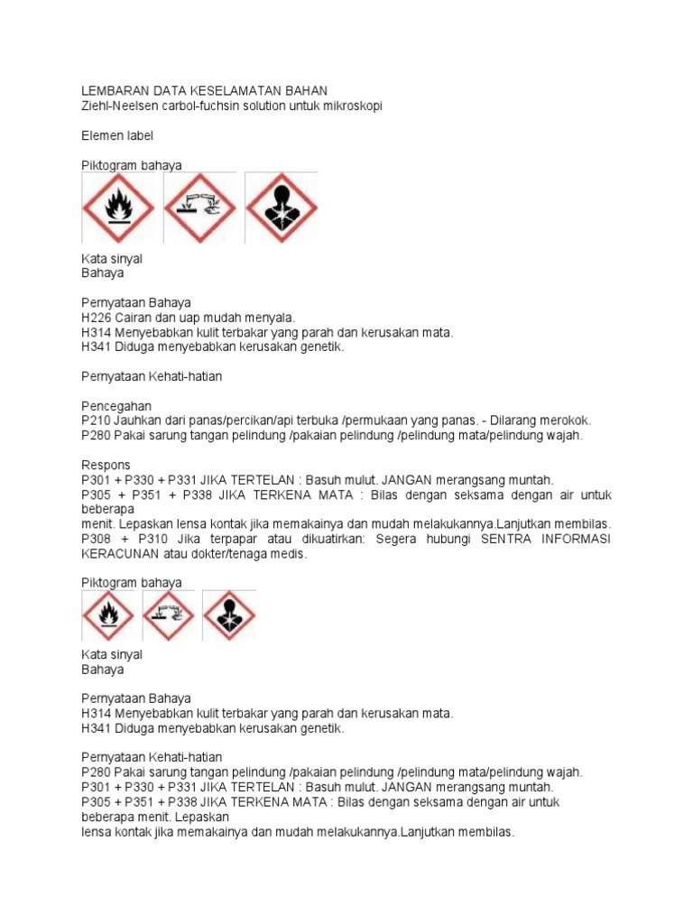 Lembaran Data Keselamatan Bahan | PDF