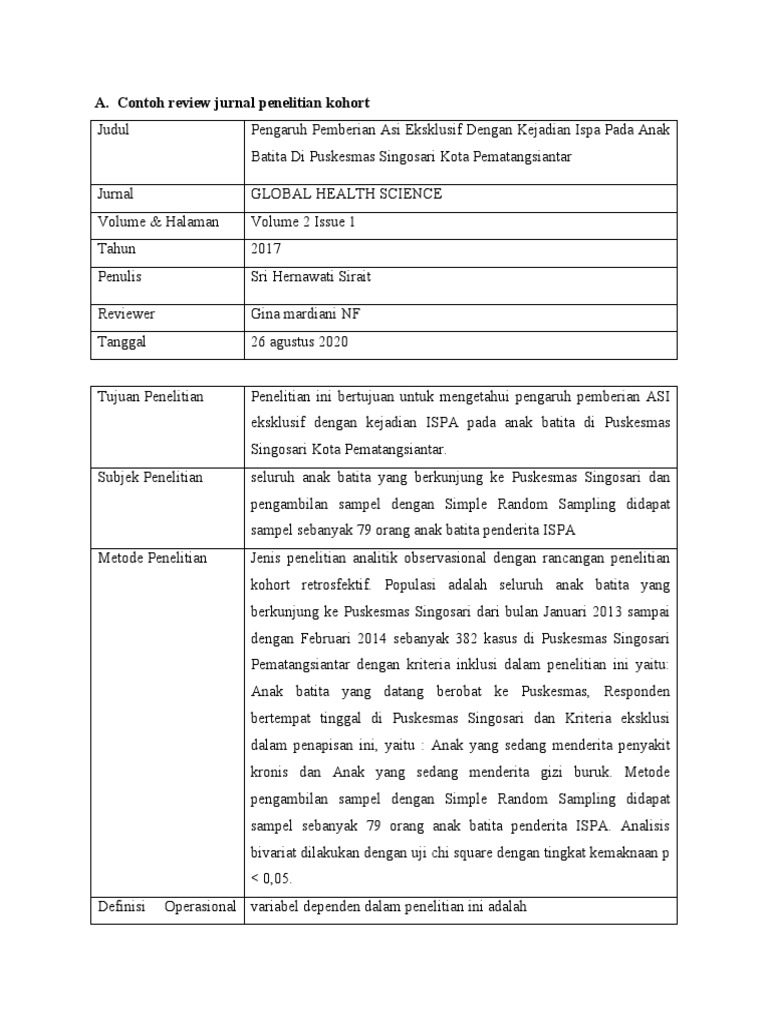 Contoh Kohort KL 2 EBM | PDF
