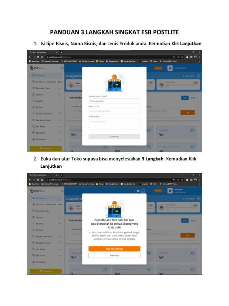 PANDUAN 3 LANGKAH SINGKAT ESB POSTLITE TopImpala | PDF