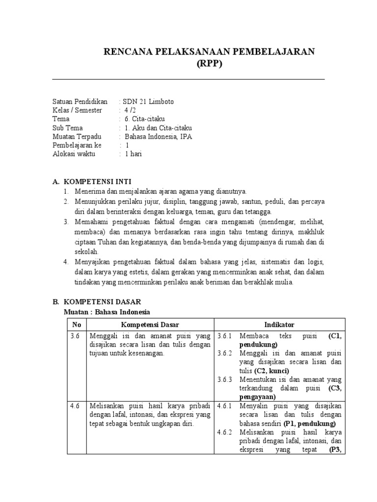 RPP Tugas | PDF