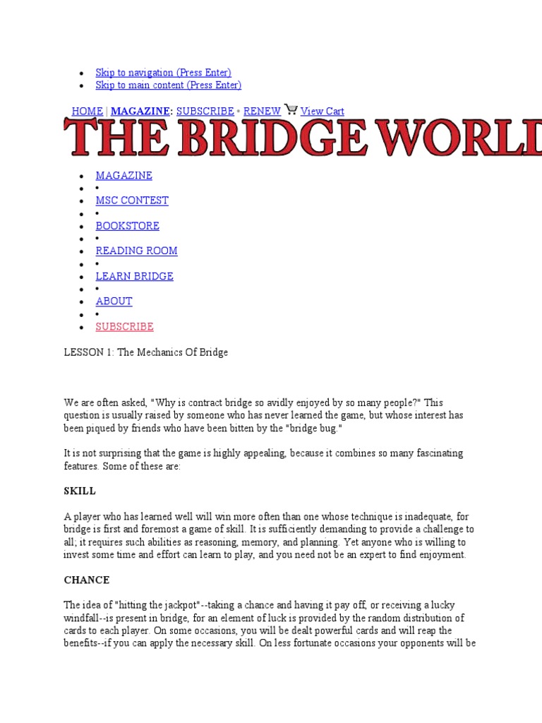 Bridge Card Game How To Play | PDF | Contract Bridge | Ephemera