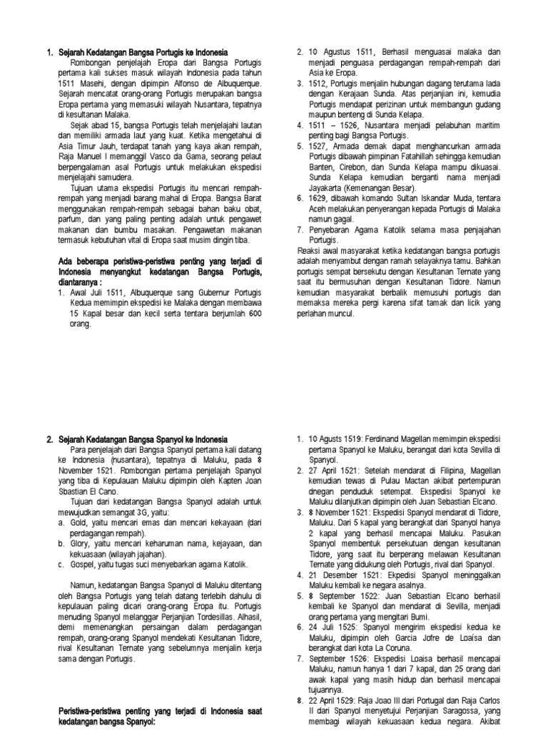 Peristiwa Kedatangan Portugis di Indonesia | PDF | Perjalanan
