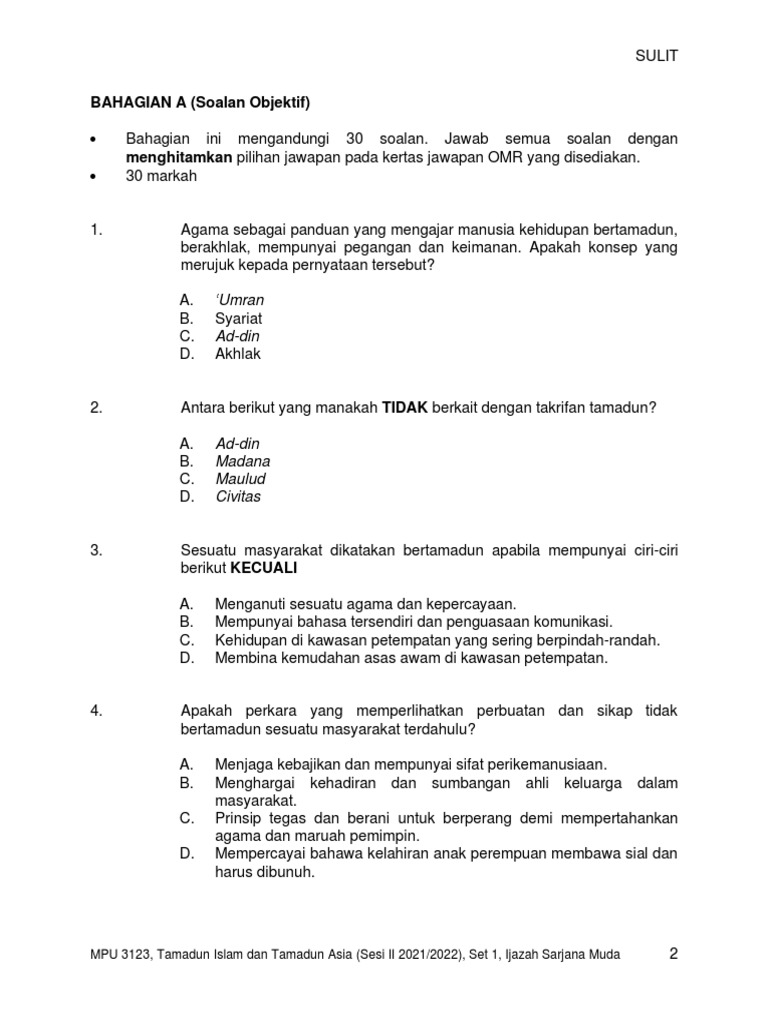 Titas Set 1 Sesi II 2021-2022 | PDF