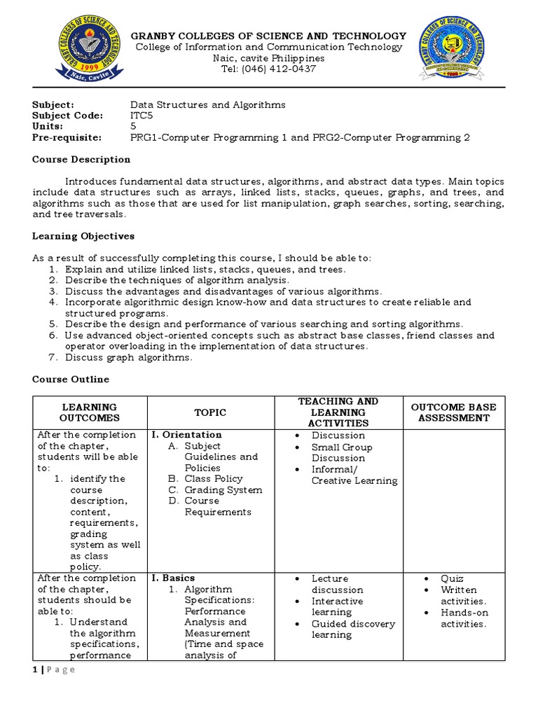 Data Structures and Algorithms | PDF | Data | Database Index