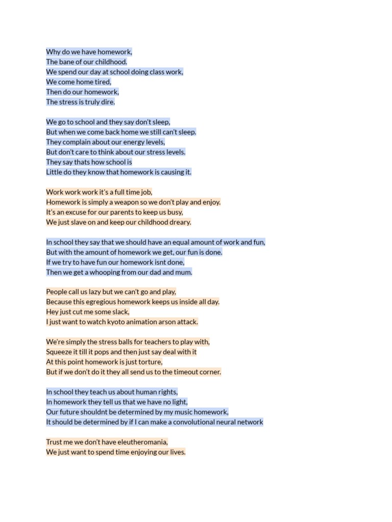 Slam Poem | PDF | Homework