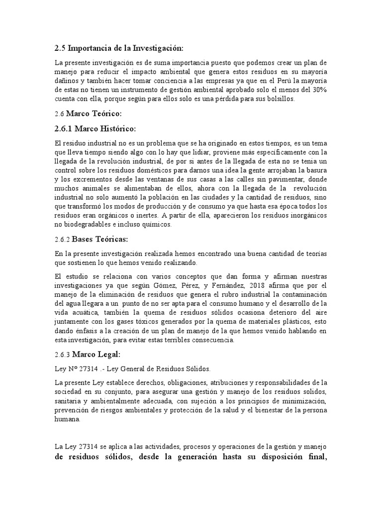 Marco Teorico | PDF | Residuos | Cuestiones ambientales