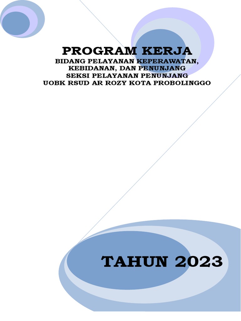 Program Kerja Bidang Penunjang Medik Dan | PDF