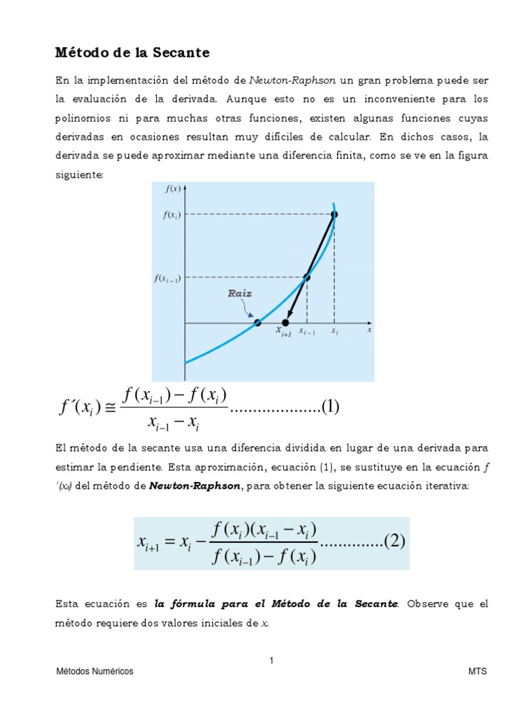 Método de la Secante en Numéricos | PDF