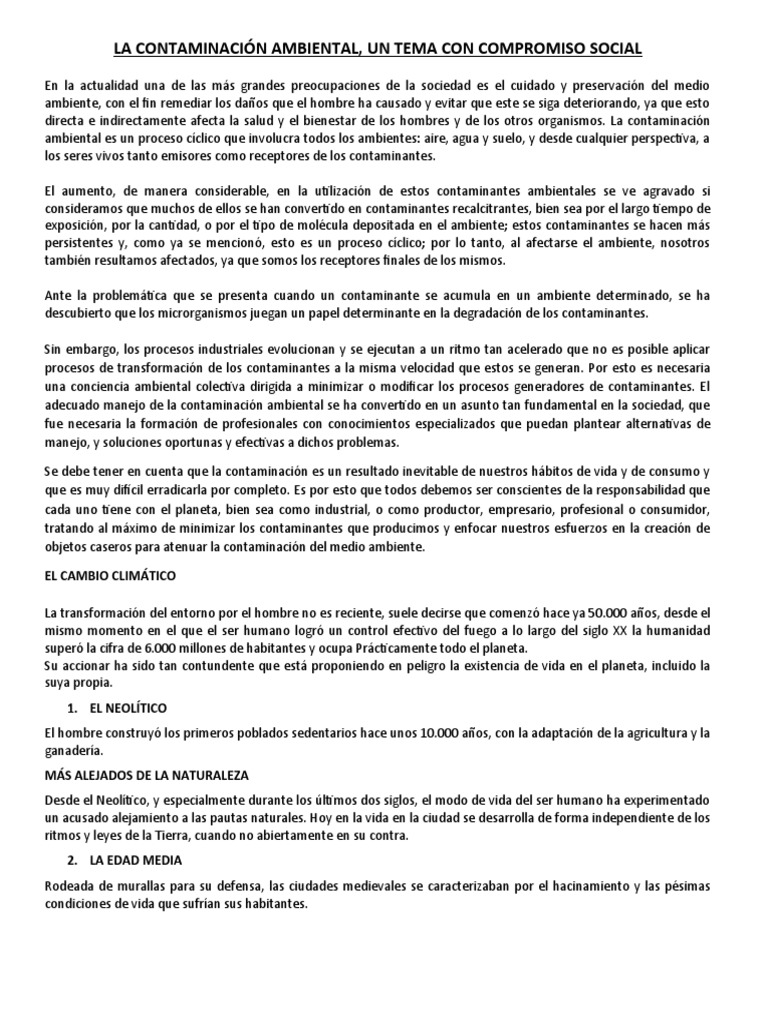 Problemas Medioambientales y Soluciones | PDF | Contaminación | Agua