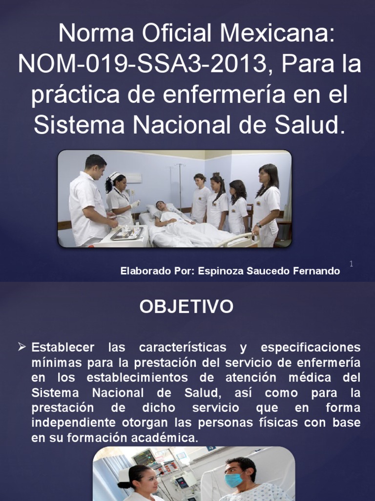 Norma Oficial 019 | PDF | Enfermería | Cuidado de la salud