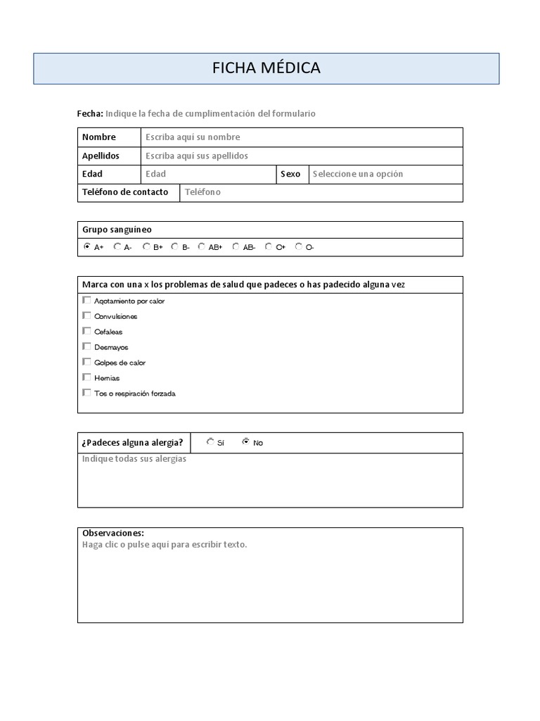 Plantilla Formulario Word | PDF