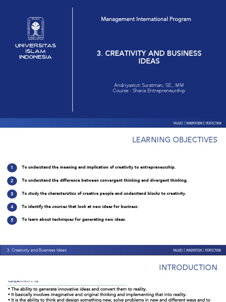 3 - Creativity and Business Ideas | PDF | Creativity | Entrepreneurship