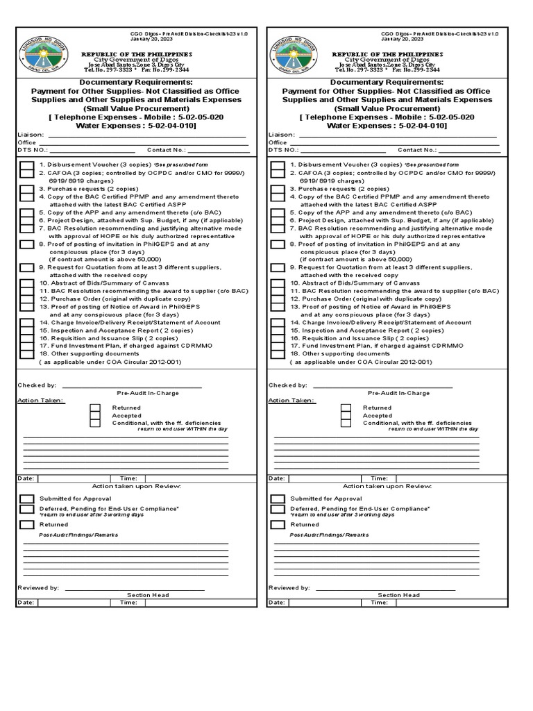 (ADDENDUM) Procurement Checklist v1.2 | PDF | Receipt | Economies