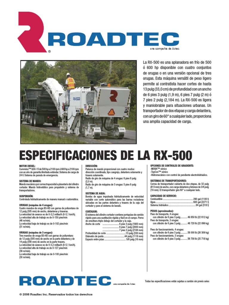 RX500 Roadtec | PDF | Vehículos | Vehículo de motor