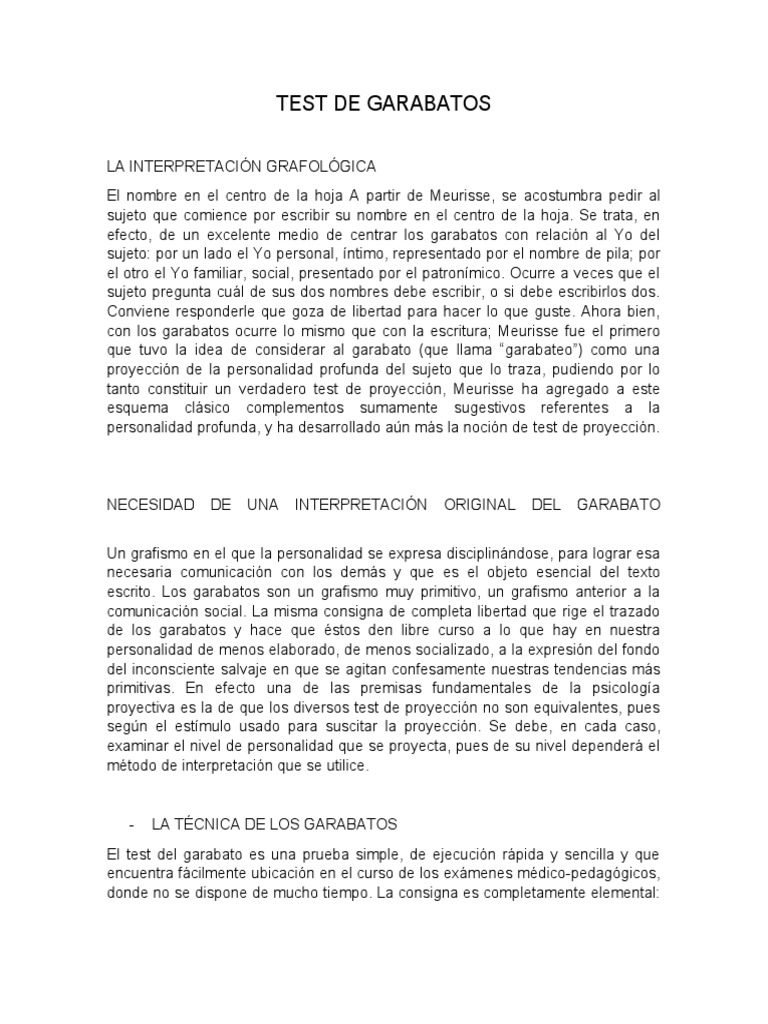 Test de Garabatos | PDF | Neurosis | Esquizofrenia