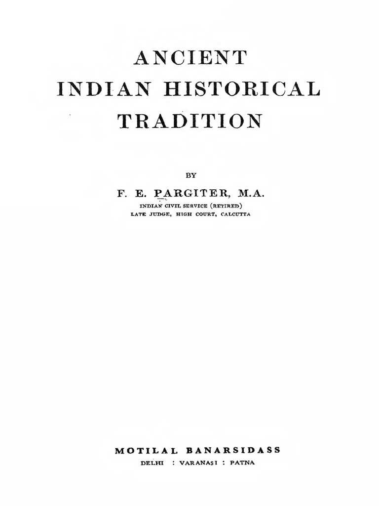 Relig Ie Indo Ancient Indian Historical Traditions Pargiter - Livro ...