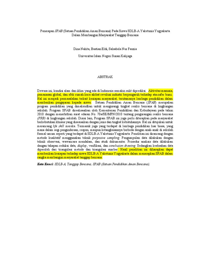 Abstrak Kti Univ Tadulako | PDF
