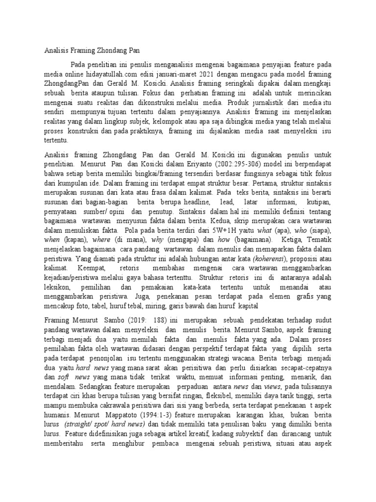 Analisis Framing Media Online | PDF