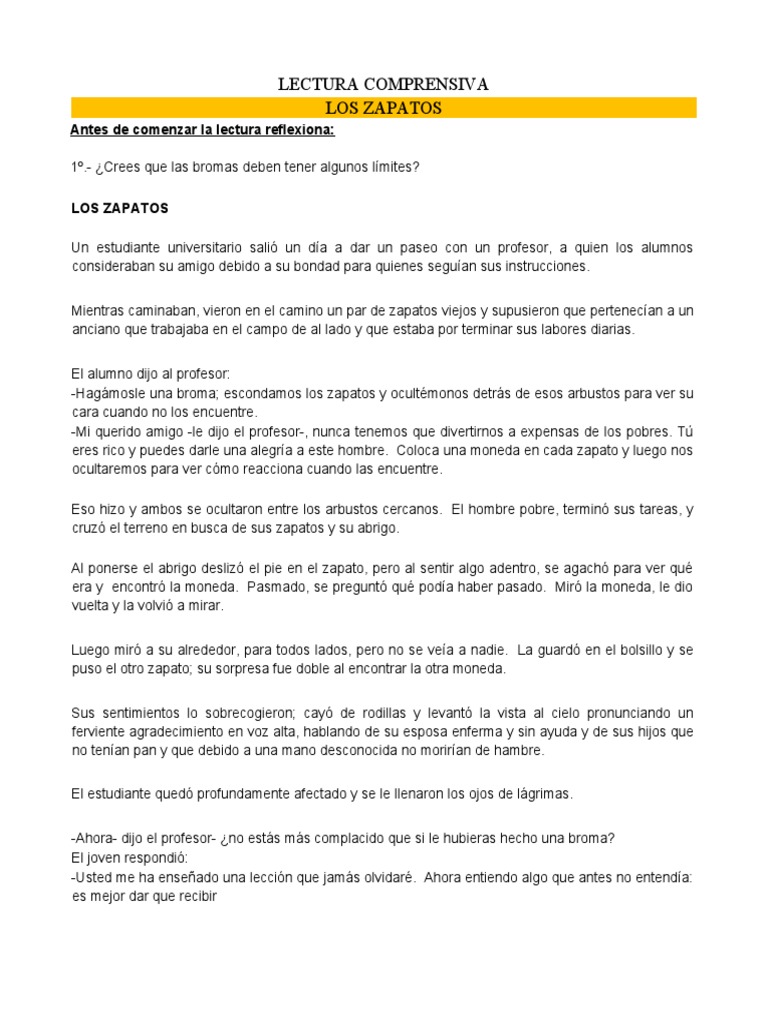 Lectura Comprensiva | PDF