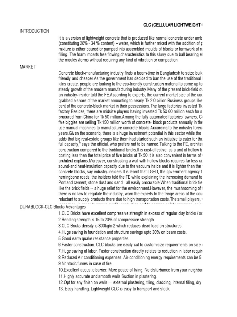 CLC Project | PDF | Concrete | Brick