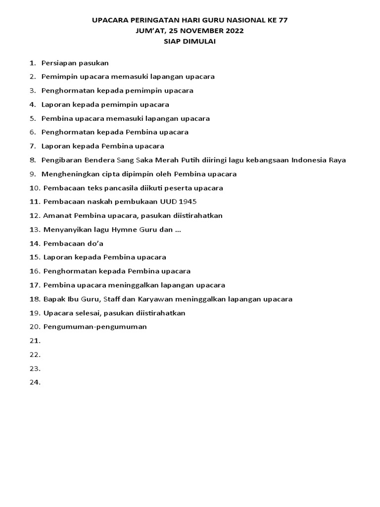 Teks MC Upacara Hari Guru | PDF