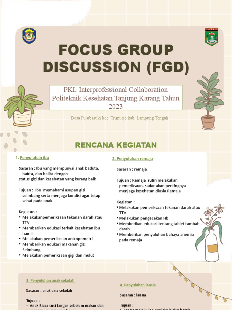 Focus Group Discussion (FGD) : PKL Interprofessional Collaboration Politeknik Kesehatan Tanjung ...