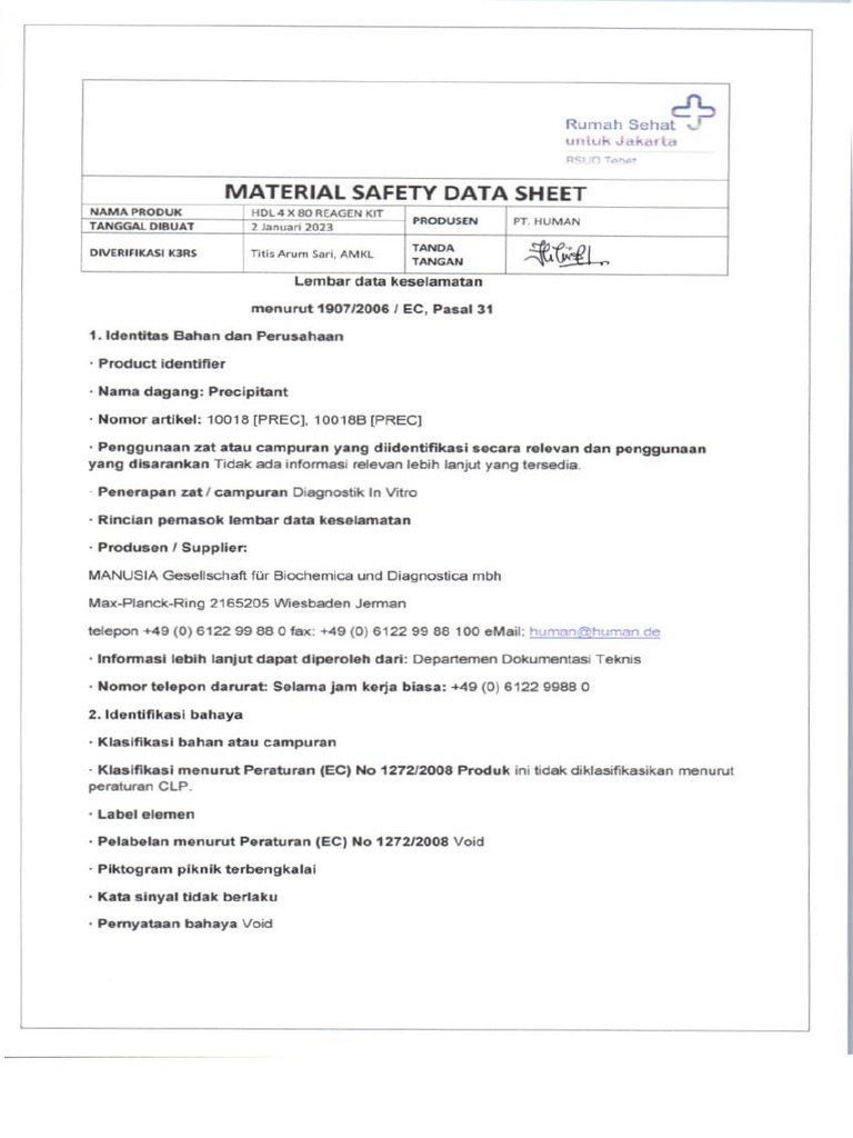 Material Safety Data Sheet | PDF