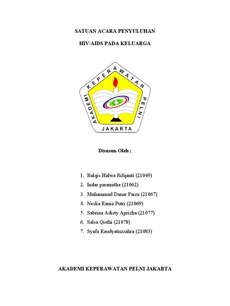 SAP HIV-KELOMPOK 5 (Keluarga) - 2B Revis | PDF | Pengembangan Diri