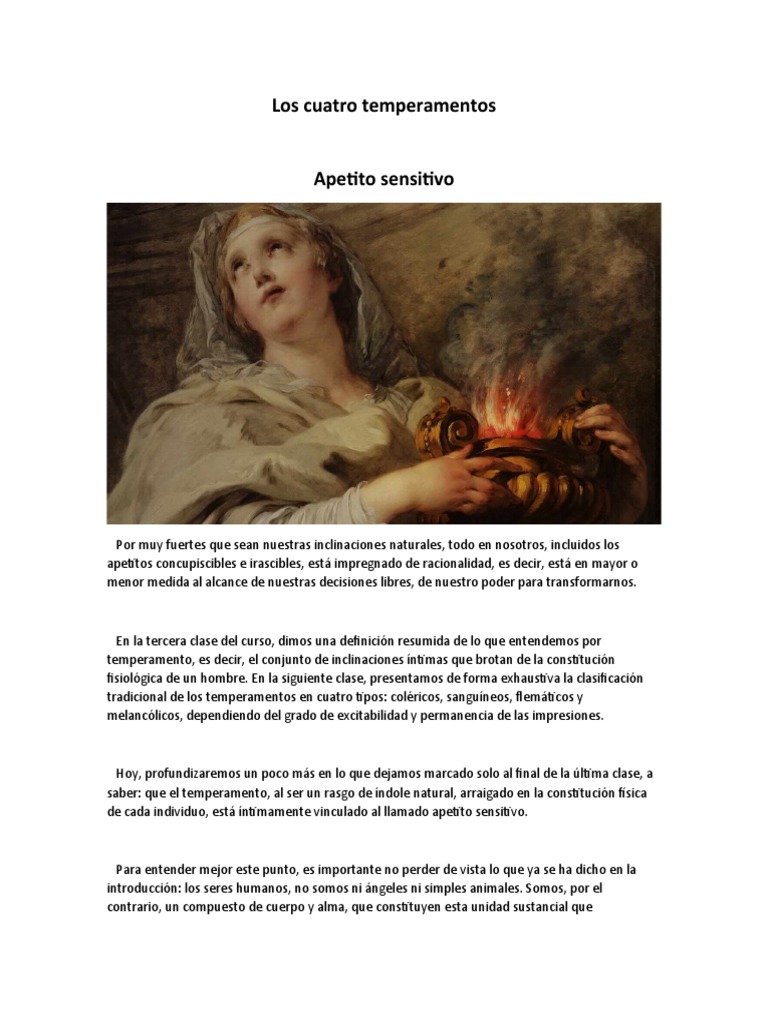 Los Cuatro Temperamentos - Aula 3 | PDF | Alma | Pecado