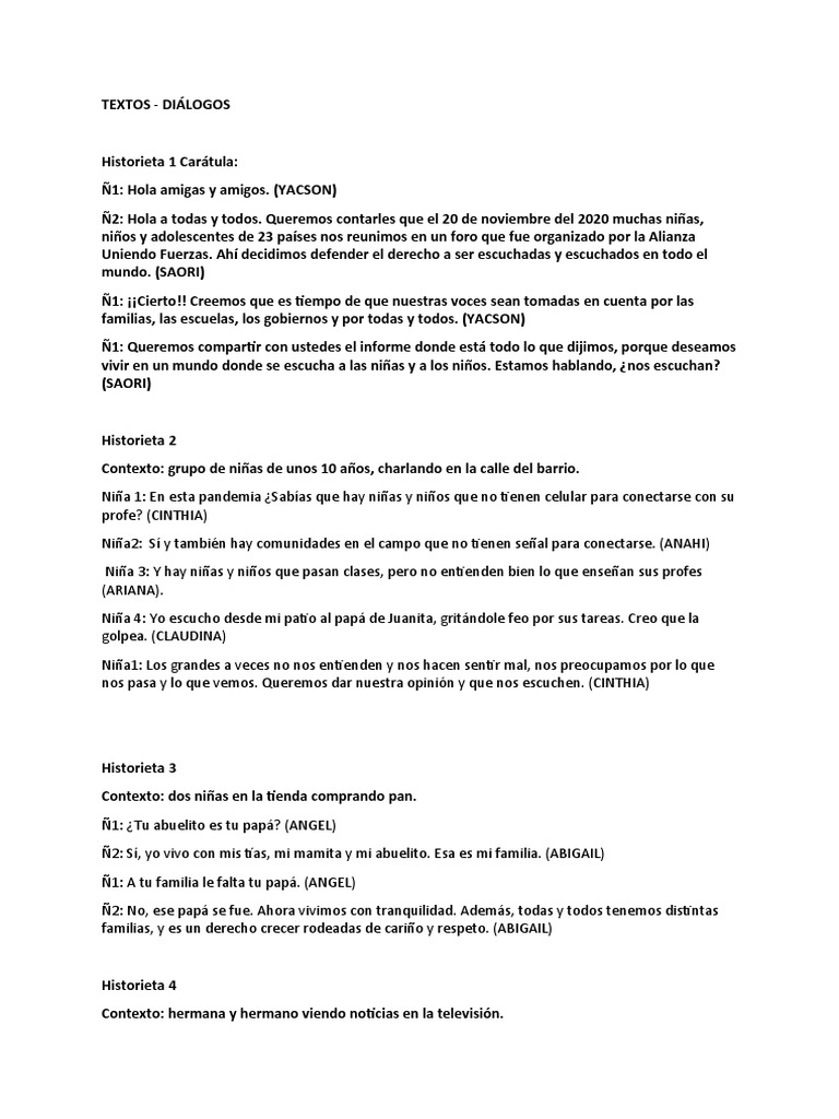 Textos Dialogos Con Personajes | PDF