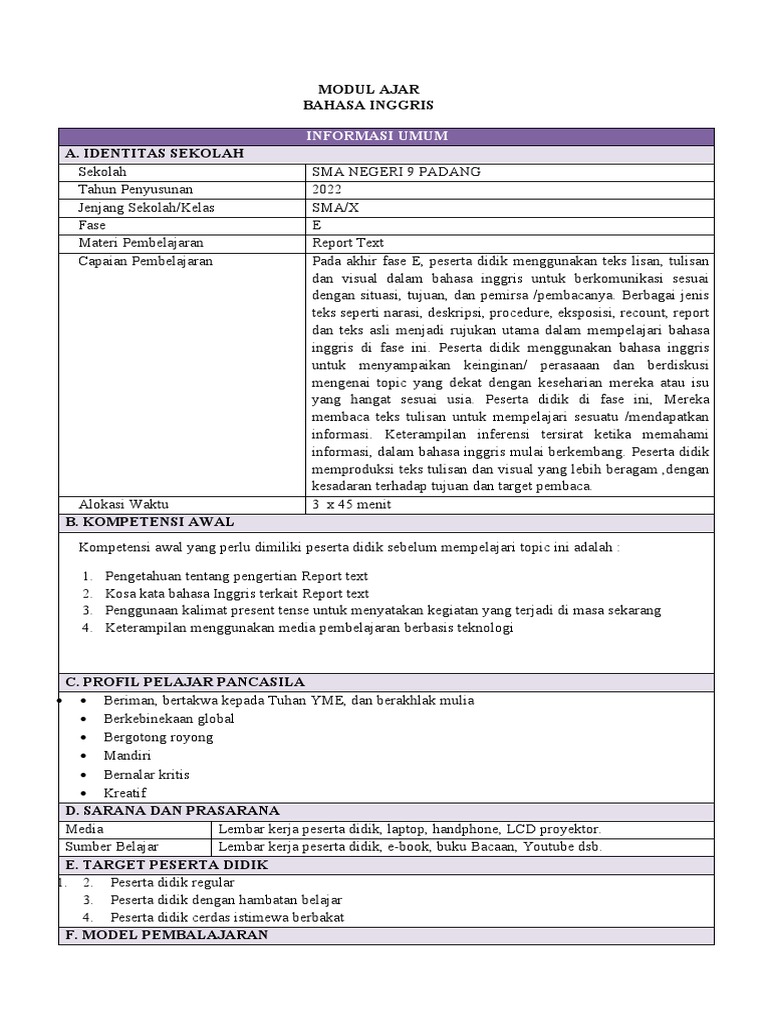 Modul Report Text | PDF